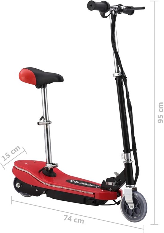 vidaXL Kinderstep met LED en zadel - 120 W rood Kinderstep ...