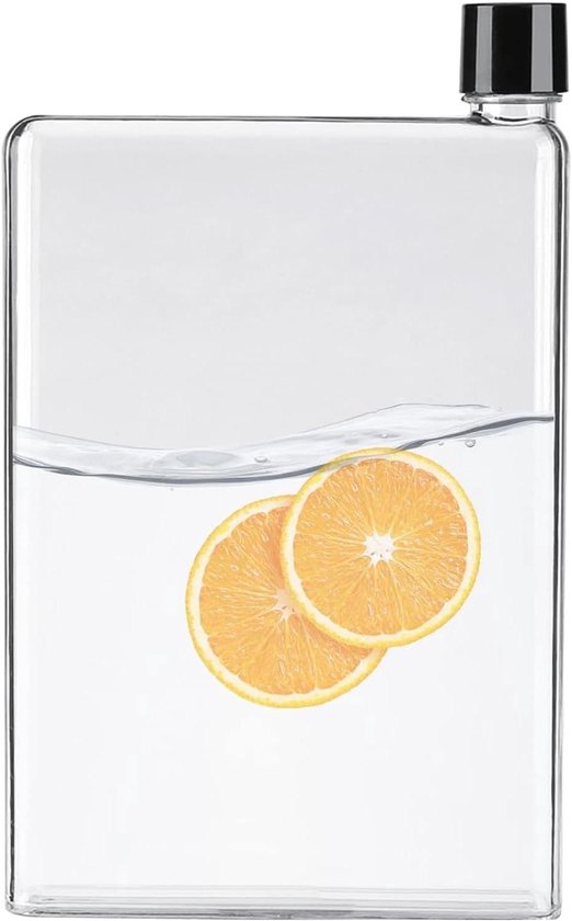 Platte waterfles - 750 ml - herbruikbaar - BPA-vrij - slank | bol