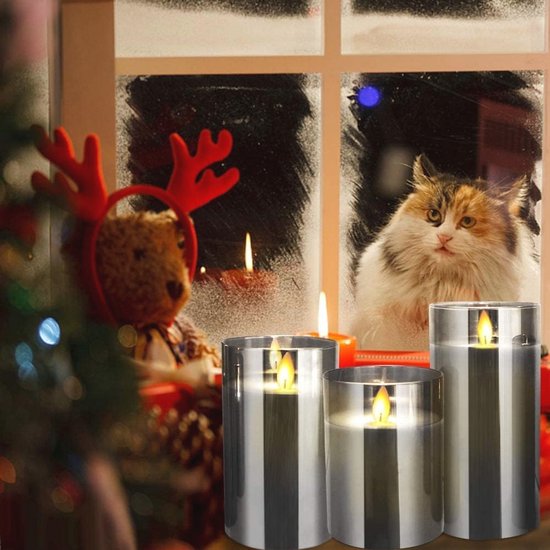 Flikkerende Vlam Led-kaarsen met Timer voor Buiten - Set van 3 Stuks | bol