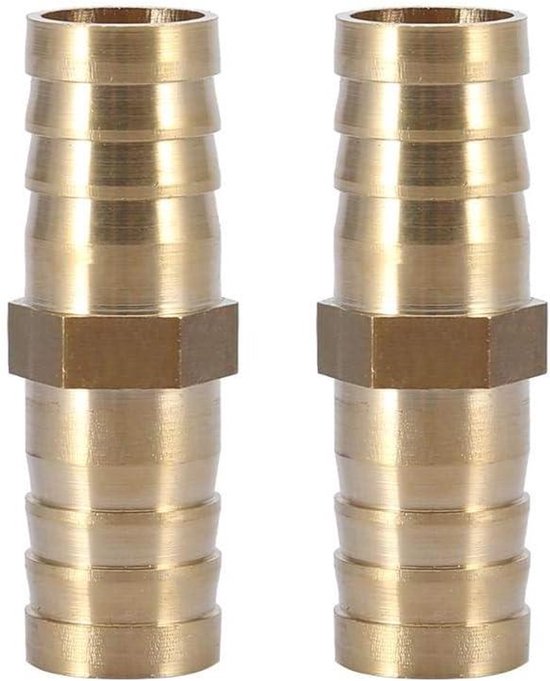 Barbed Wire Hose Adapter Straight Bi-Directional Brass Connector Tube ...