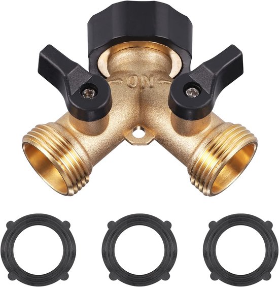 2-Weg Waterverdeler 3/4 Inch met Onafhankelijke Schakelaars voor Wasmachine, Keuken en... | bol