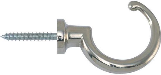 Schroefhaak Borst 35mm glans nikkel | bol
