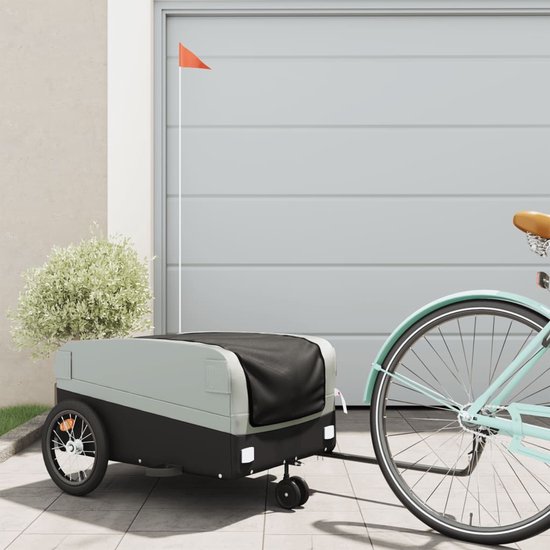 The Living Store Fietskar IJzeren Aanhangwagen - 138 x 69 x 58 cm - 45 ...