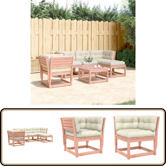 vidaXL Loungeset - 5-delig - Massief Douglashout Houten Lounge Set ...