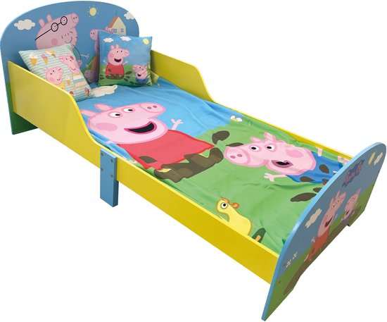 Peppa Pig Kinderbed - Houten Peuterbed - 60x77x143 CM - Geschikt voor ...