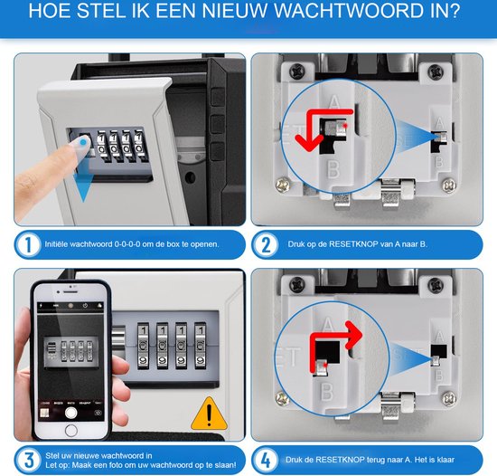 Grote Sleutelkast voor Wandmontage met Cijfercode - Weerbestendige ...