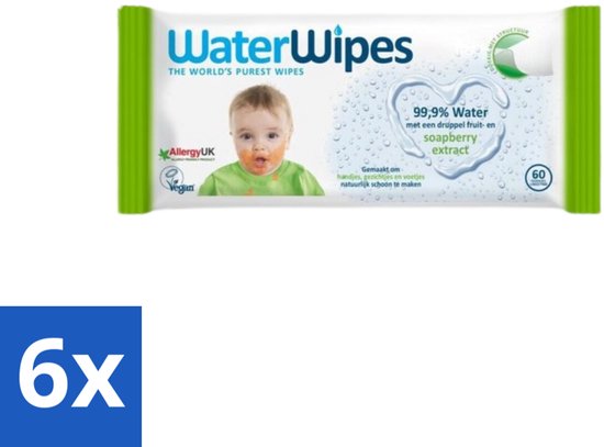 Waterwipes - Vochtige Doekjes - Zeepbes Extract - 60 Doekjes ...