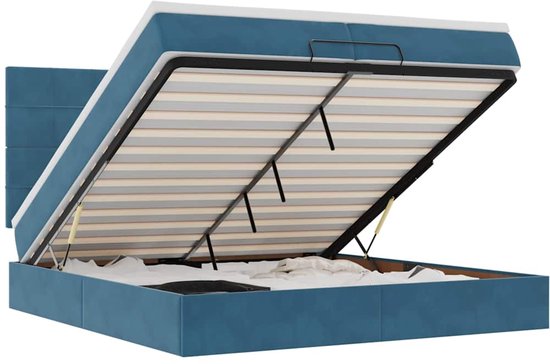 vidaXL - Bed - poef - met - matrassen - en - leds - 200x200 - cm ...