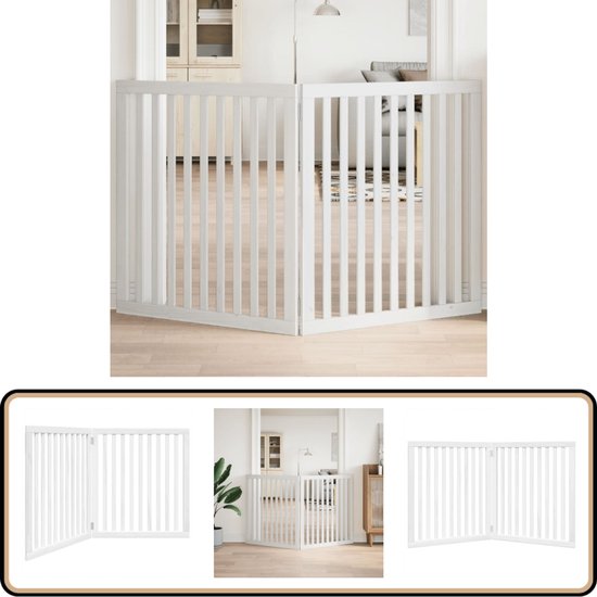 vidaXL Hondenhek - Inklapbaar - 2 Panelen - 160 cm - Wit Hondenhek - Hondenhekken -... | bol