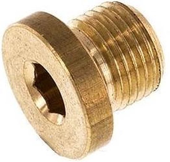 G 3/8'' Messing Plug met Binnenzeskant 16 Bar - FL1-M-B-038G-I | bol