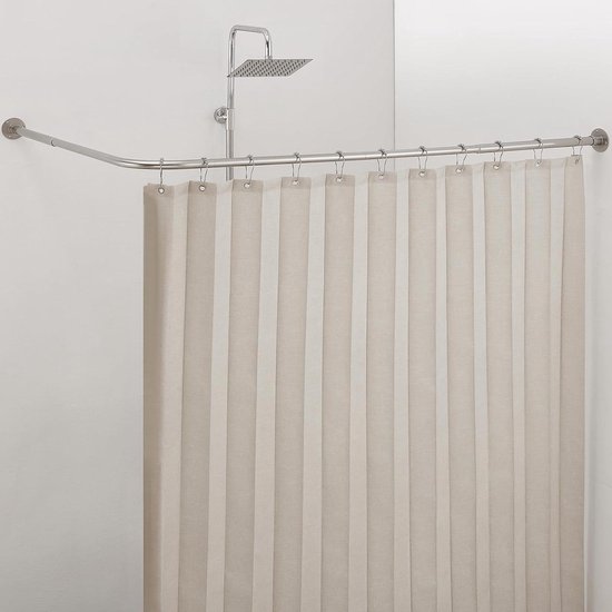 Douchegordijnstang 99 cm - 175 cm x 139 cm - 216 cm hoek - 90 graden ...