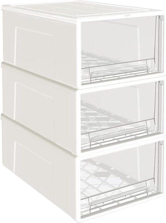 Plastic Stackable Storage Drawers - 50L*3 Multi-Purpose Bins for ...