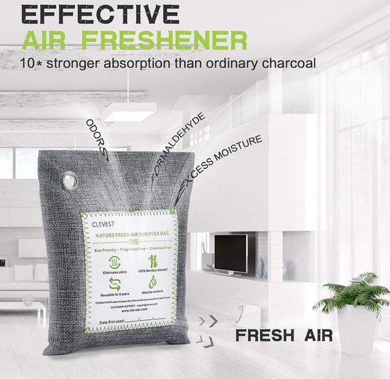 Bamboo Charcoal Air Purifying Bags - Verwijdert geuren en vocht - 4× ...