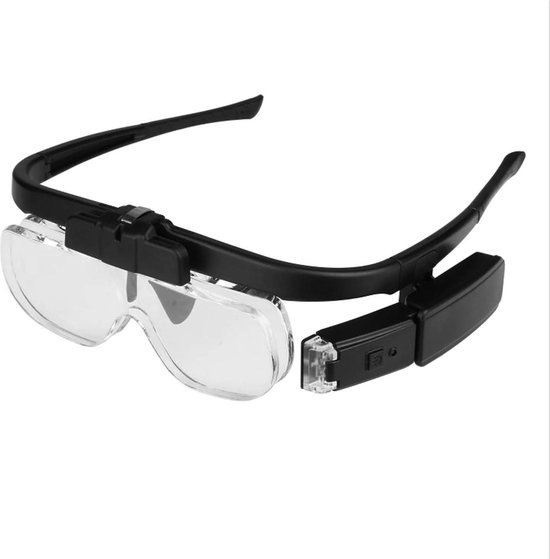 Rechargeable LED Magnifier Reading Glasses with Magnifier Lenses ...