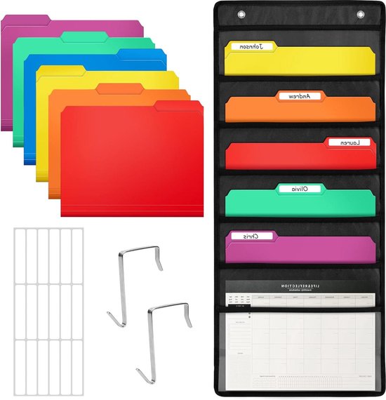 Muur Mappen organizer - Hangende bestandsorganizer met 6 mappen ...