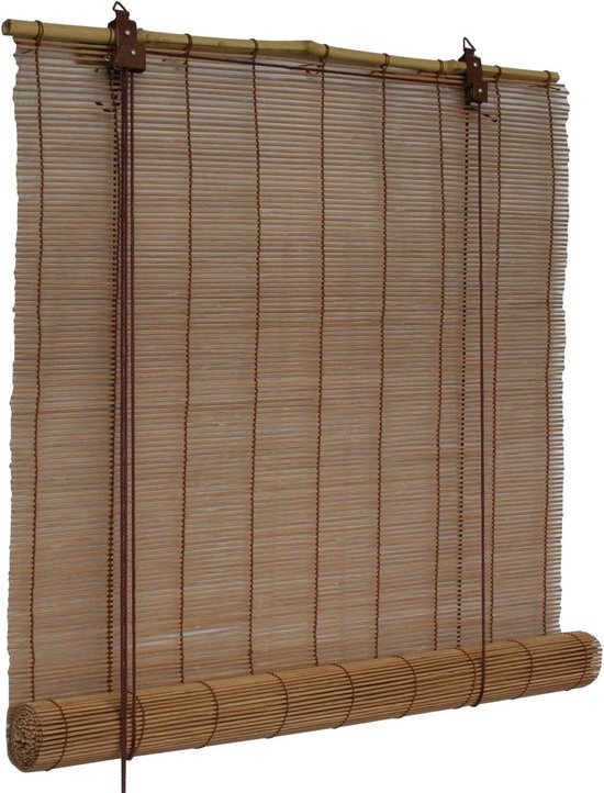 Bamboe rolgordijn vrijhangend bruin - 90 x 220 cm formulier | bol