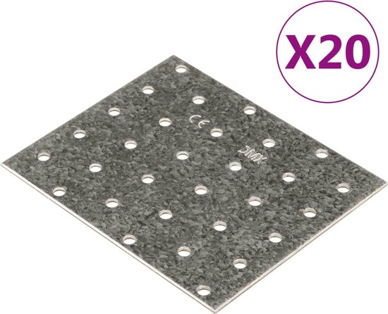 vidaXL-Platen-geperforeerd-20-st-2-mm-120x100-mm-gegalvaniseerd-staal | bol