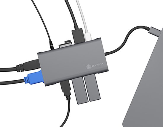 ICY BOX IB-DK4040-CPD USB-C Dock met HDMI, USB 3.0 Hub, Power Delivery ...