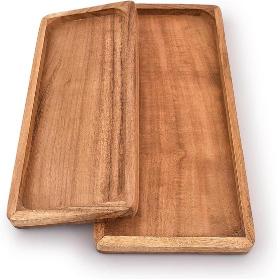 Rechthoekige Acacia Houten Platters voor Voedselhouder-BBQ-Feestbuffet ...