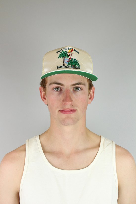 Rhude Palm Tree Quilted Satin Hat (Ivoor) | bol