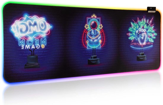 Muismat voor perfecte game-ervaring - XXL 800 x 300 mm - RGB in 7 ...