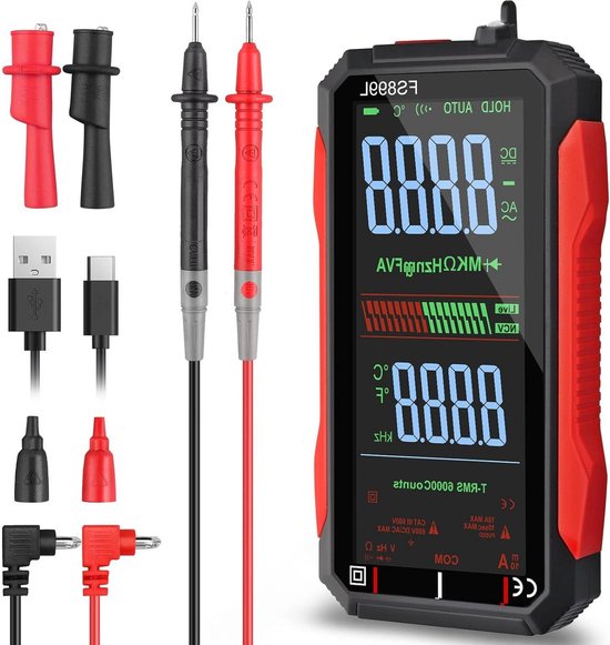 Digitale Multimeter - 6000 tellen USB LCD-display - Capaciteit ...