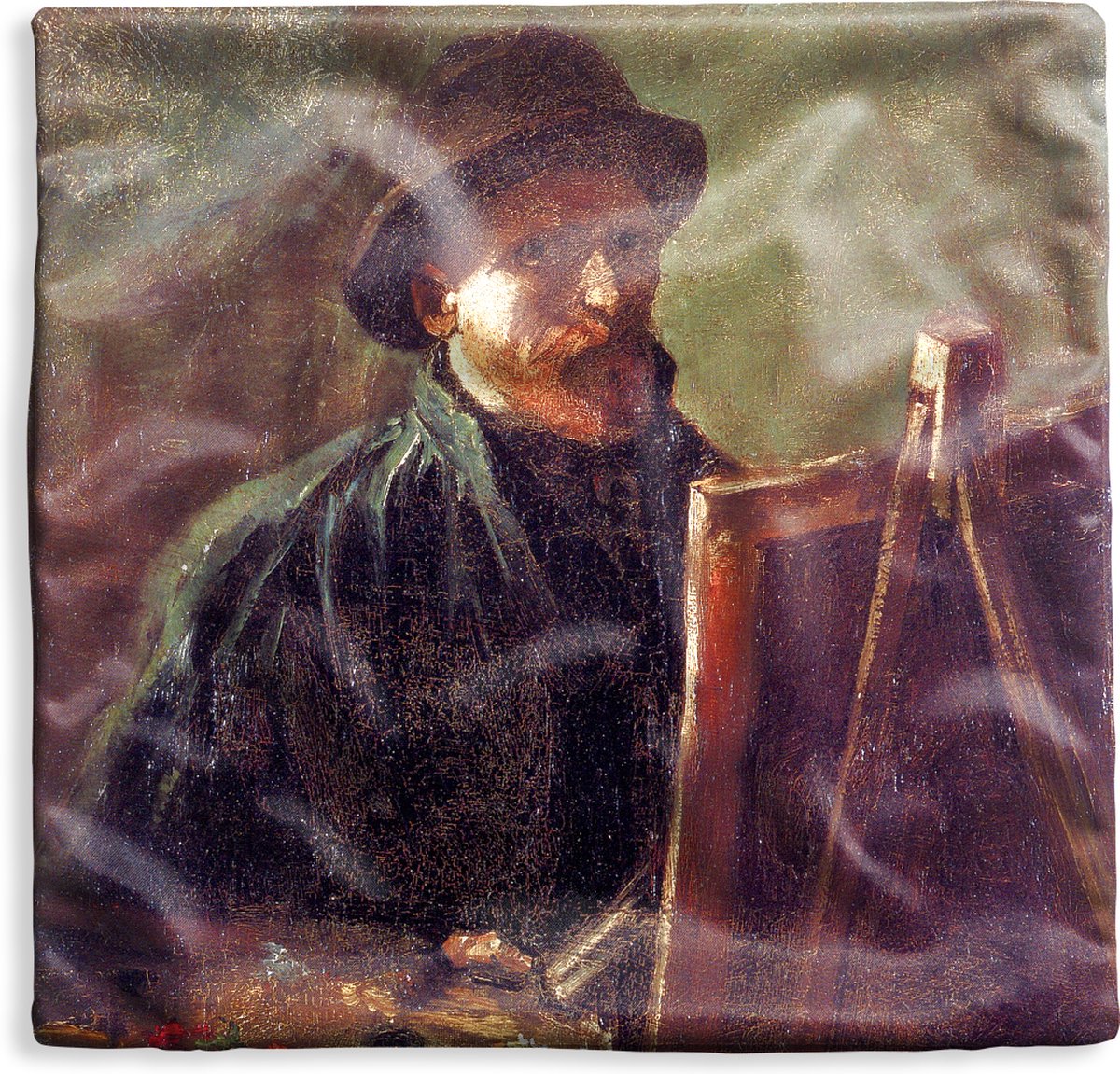 Kussenhoes 60x60 cm - Zelfportret als schilder - Schilderij van Vincent van Gogh -... | bol.com