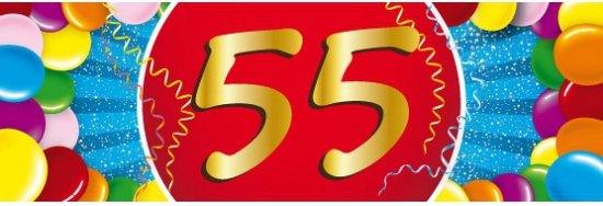55 jaar leeftijd sticker 19 x 6 cm - 55 jaar verjaardag/jubileum ...