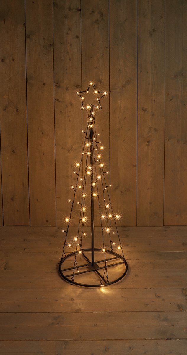 Set van 2x stuks verlichte figuren zwarte lichtbomen/metalen bomen/kerstbomen met 70... | bol.com