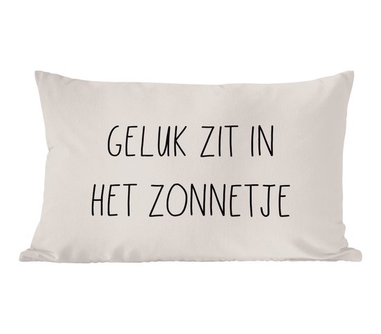 Sierkussens - Kussentjes Woonkamer - 60x40 cm - Geluk zit in het ...