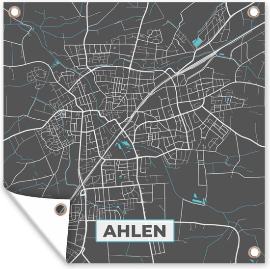 Tuinposters Stadskaart – Kaart – Ahlen – Blauw – Duitsland ...