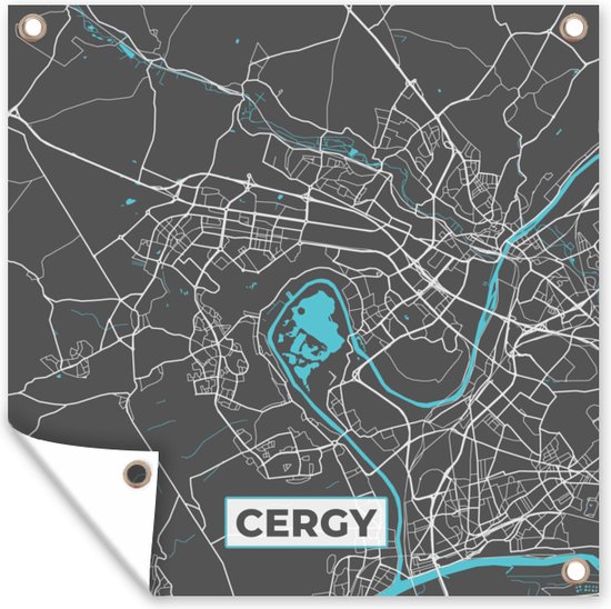 Tuinposters Cergy - Plattegrond - Kaart - Stadskaart - Frankrijk ...