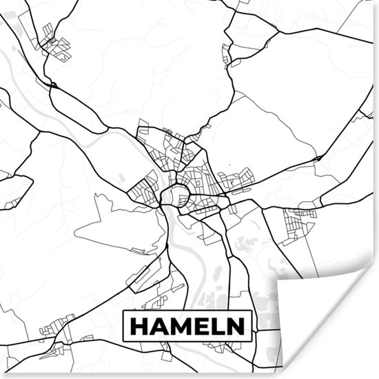 Poster Carte - Hameln - Carte - Plan de la ville - 30x30 cm | bol.com