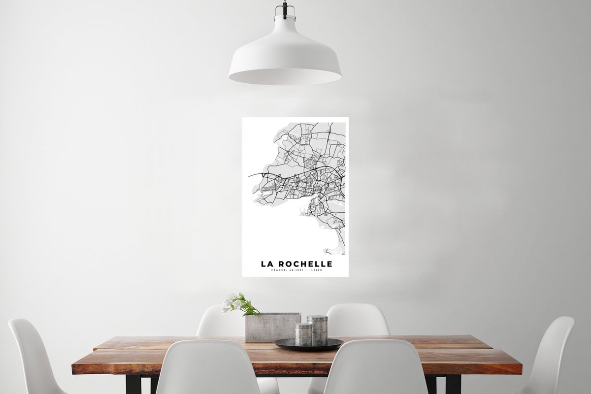 Poster Plattegrond - La Rochelle - Stadskaart - Kaart - Frankrijk ...