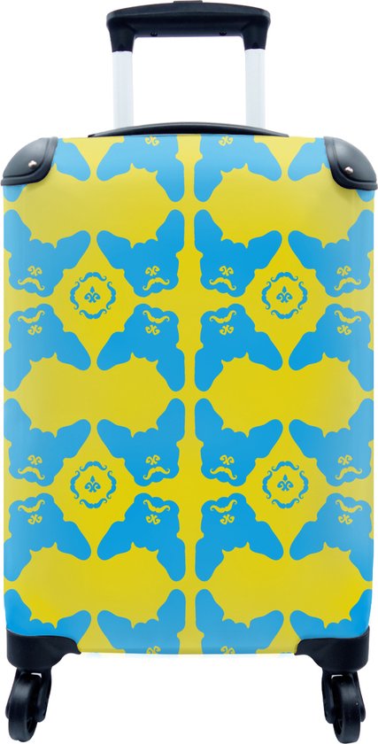 Koffer - Hond - Snor - Patroon - Neon - Past binnen 55x40x20 cm en ...