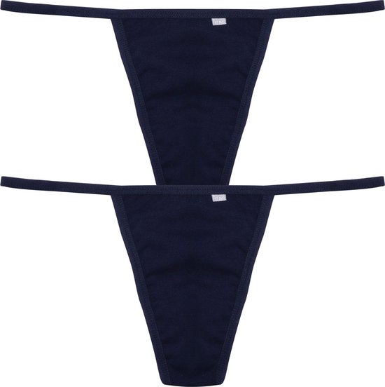 Claesen's® - Dames 2-pack Mini String - Donkerblauw - 95% Katoen - 5% Lycra | bol.com