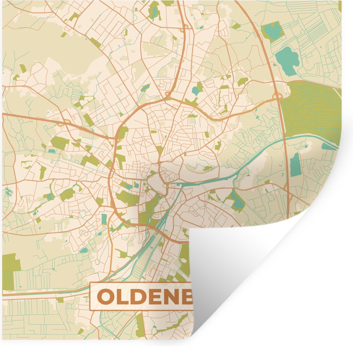 Muurstickers - Sticker Folie - Plattegrond - Oldenburg - Vintage ...