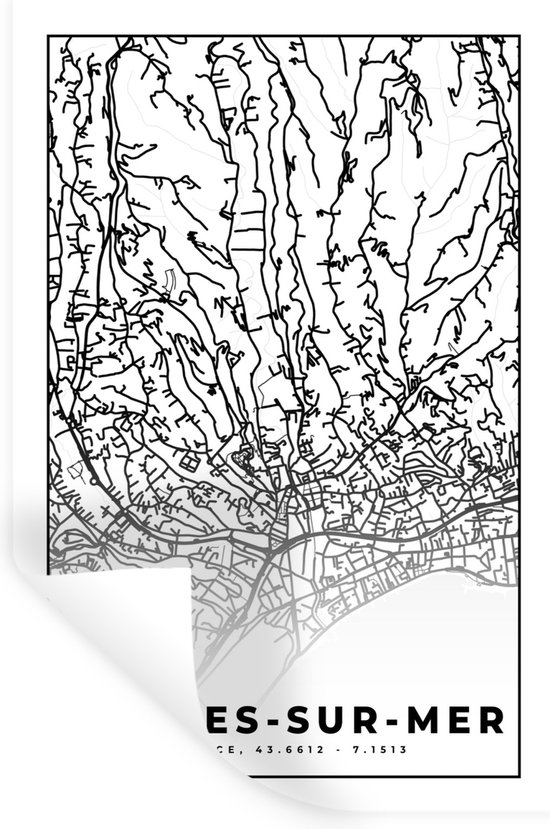 Stickers muraux - Cagnes-sur- Mer - France - Carte - Plan de la ville ...
