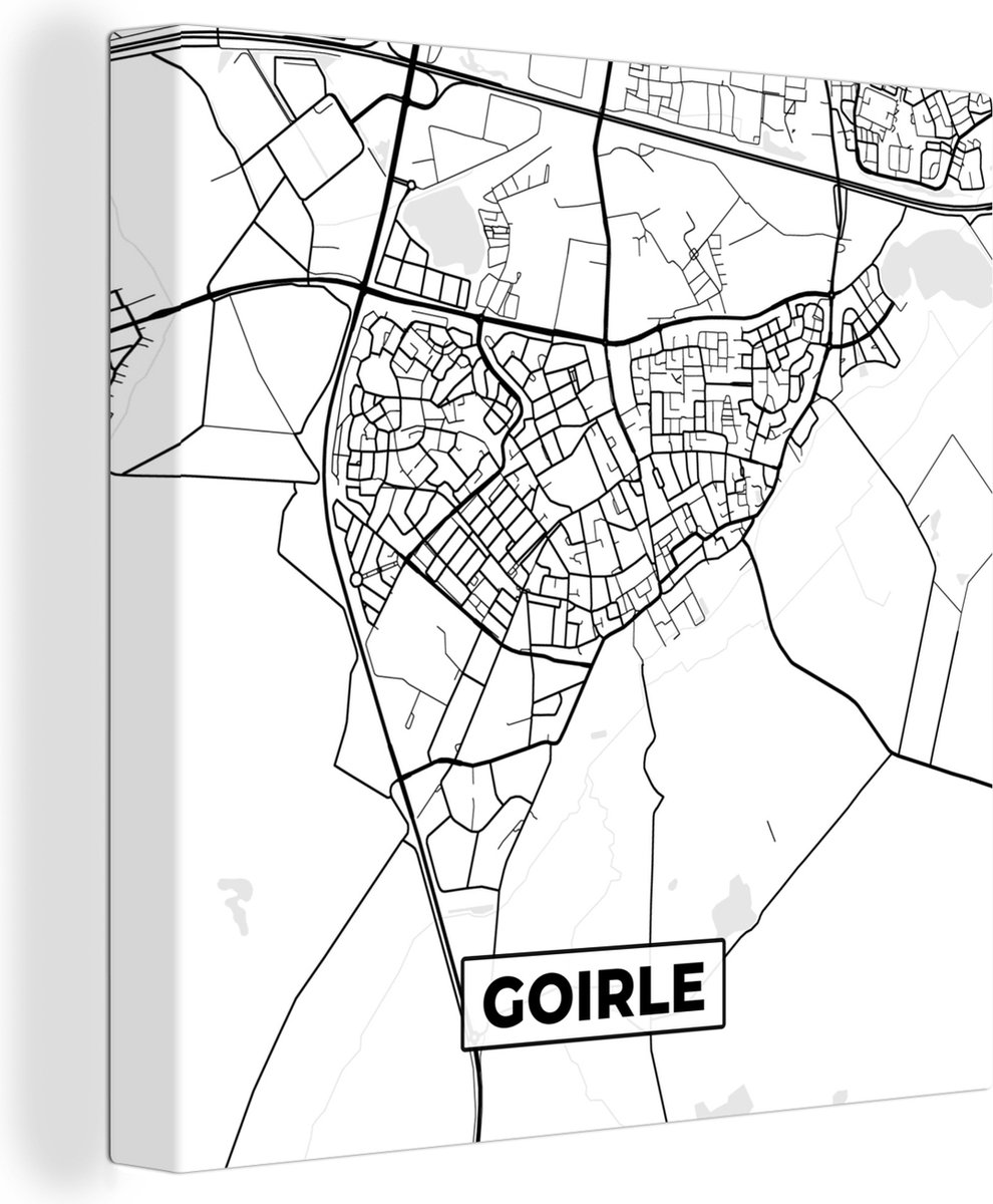 Canvas Schilderij Plattegrond - Goirle - Kaart - Stadskaart - 50x50 cm ...