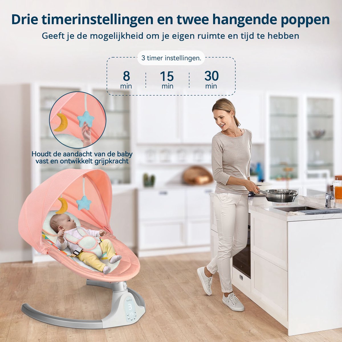 Elektrische Wipstoel - BabySchommel - Elektrische Baby Bed - Baby ...