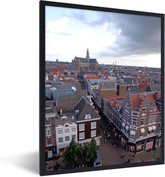 Fotolijst incl. Poster - Haarlem - Nederland - Lucht - 30x40 cm - Posterlijst | bol