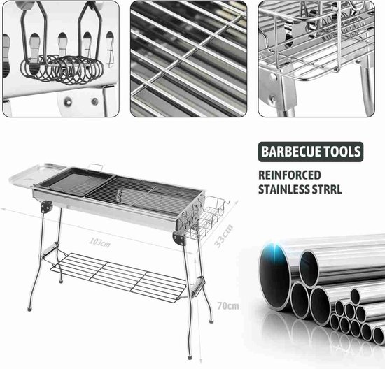 Urbankr8® - RVS barbecue grill - BBQ - inklapbare bbq - horeca barbecue ...
