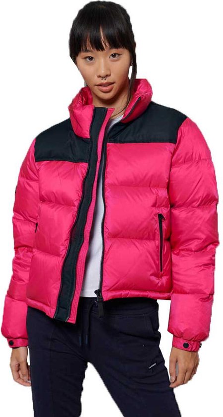 SUPERDRY Sportstyle Code Down Puffer Jas Vrouwen Hot Pink - Maat M ...