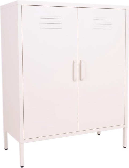 MaximaVida metalen lockerkast Finn 80 x 40 x 102 cm ivoor - 2 schappen ...