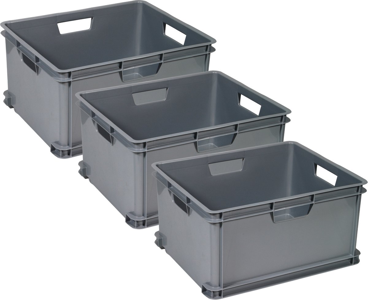 Curver Unibox Classic Opbergbox XL - 3x60L - 52,5x43x28cm - Grijs | bol.com