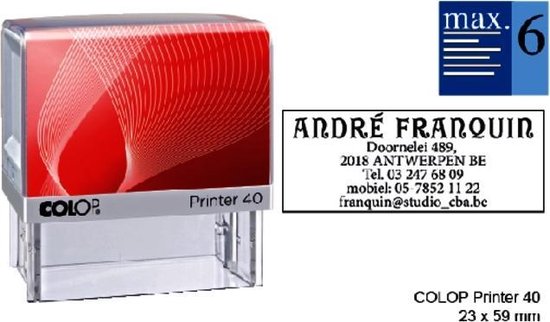 Tekststempel Colop Printer 40 personaliseerbaar 6regels 59x23mm | bol.com