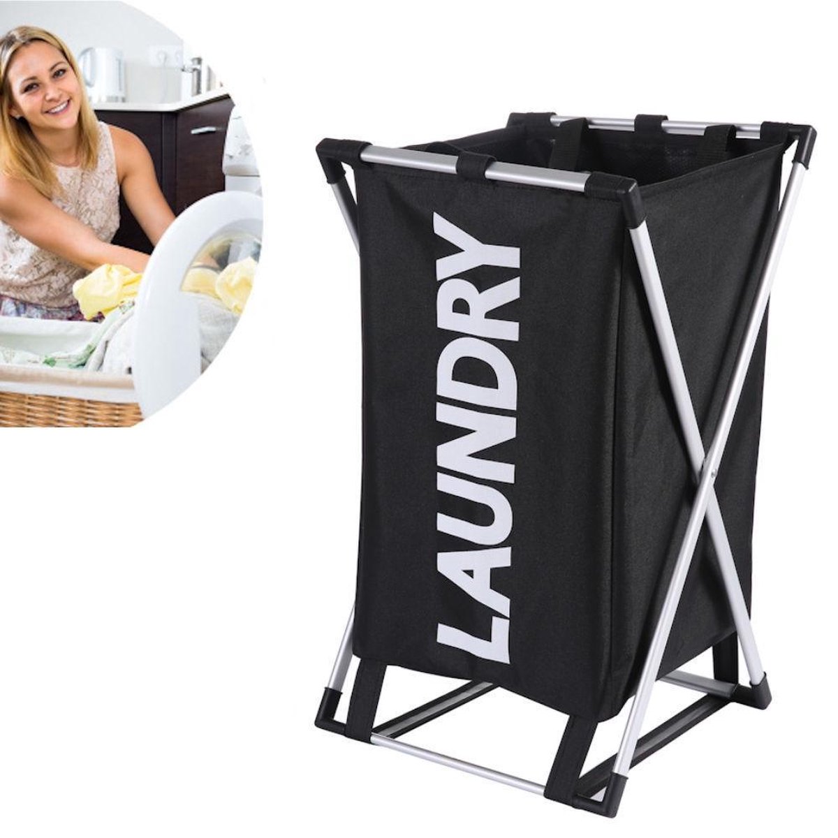 Decopatent® Wasmand Laundry met afsluitbaar vak - 30 L - Wasmanden 1 ...