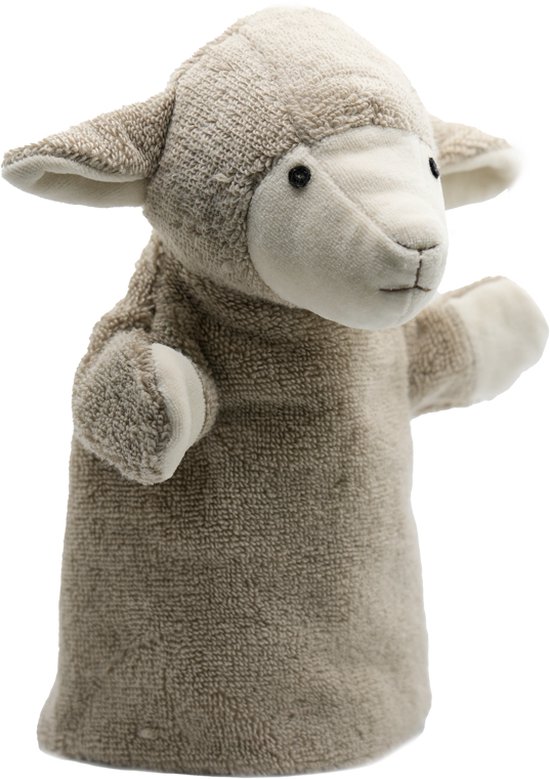 Organische Handpop Lam - Dier knuffel - Grijs - 25 cm | bol