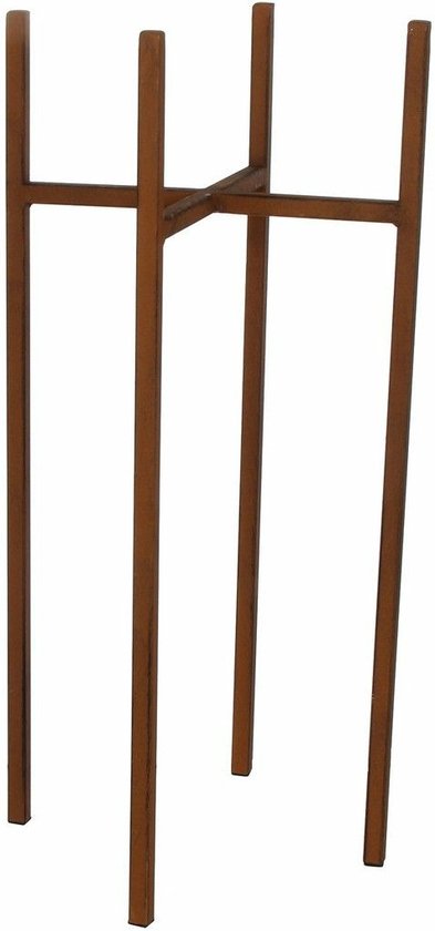 Mica Decorations Bloempot D25 x H23 cm antraciet met plantenpot verhoger roest/metaal... | bol