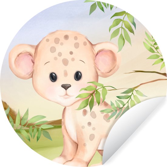 WallCircle - Muurstickers - Behangcirkel - Luipaard - Jungle - Bladeren - 30x30 cm -... | bol.com